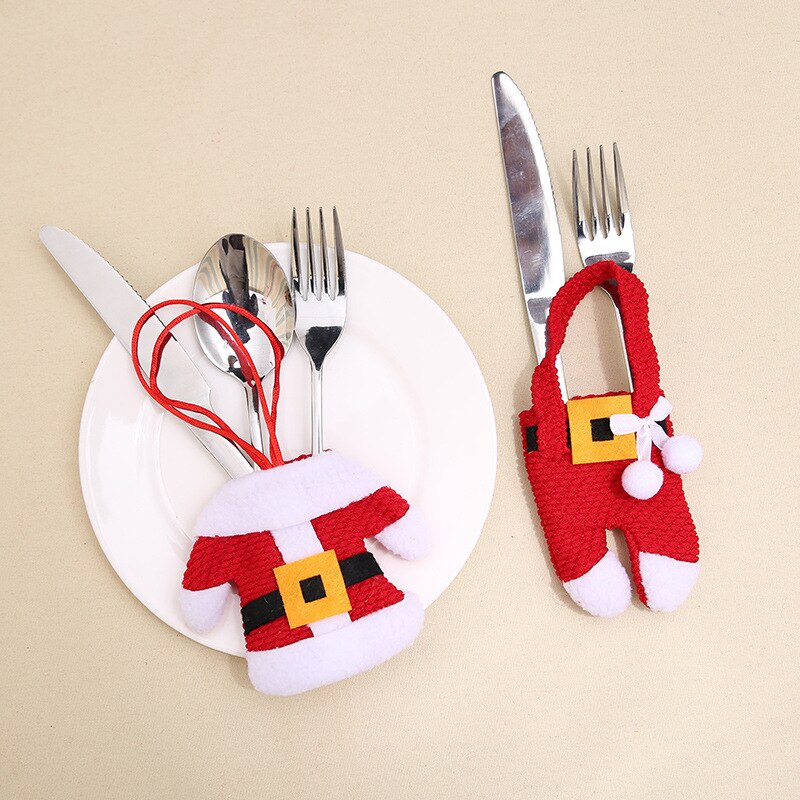 Kerst Tafel Decoratie Kerst Mes En Vork Set Kerst ... – Grandado