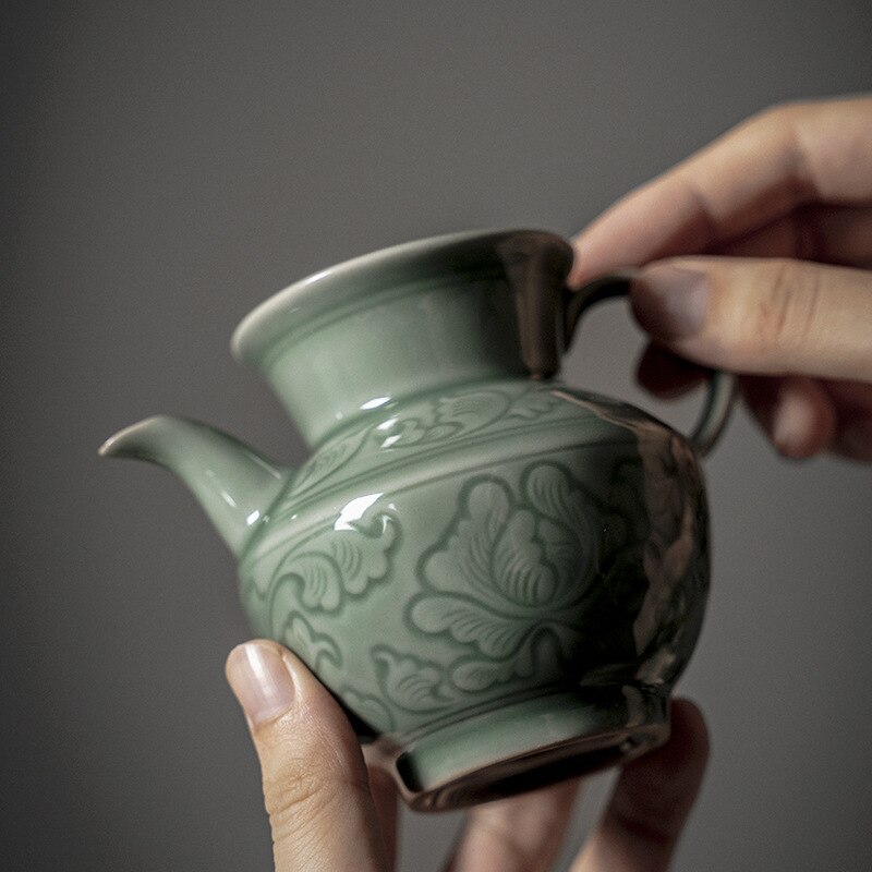 Yue Kiln Plum Celadon Hand-held Pot Kung Fu Tea Se... – Vicedeal