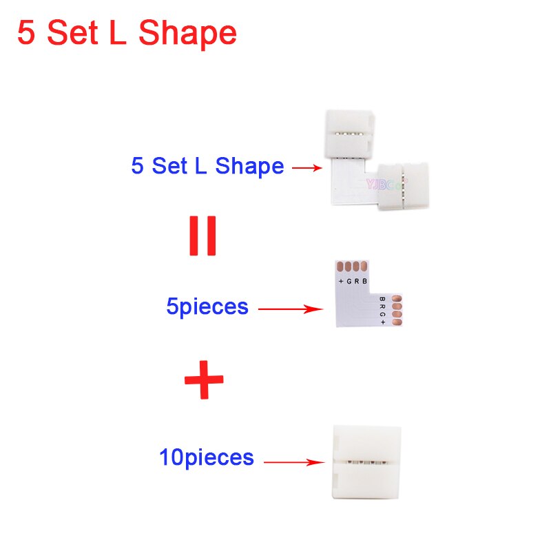 5Set L Vorm 2pin 3pin 4pin 5pin 6pin Led Connector... – Vicedeal