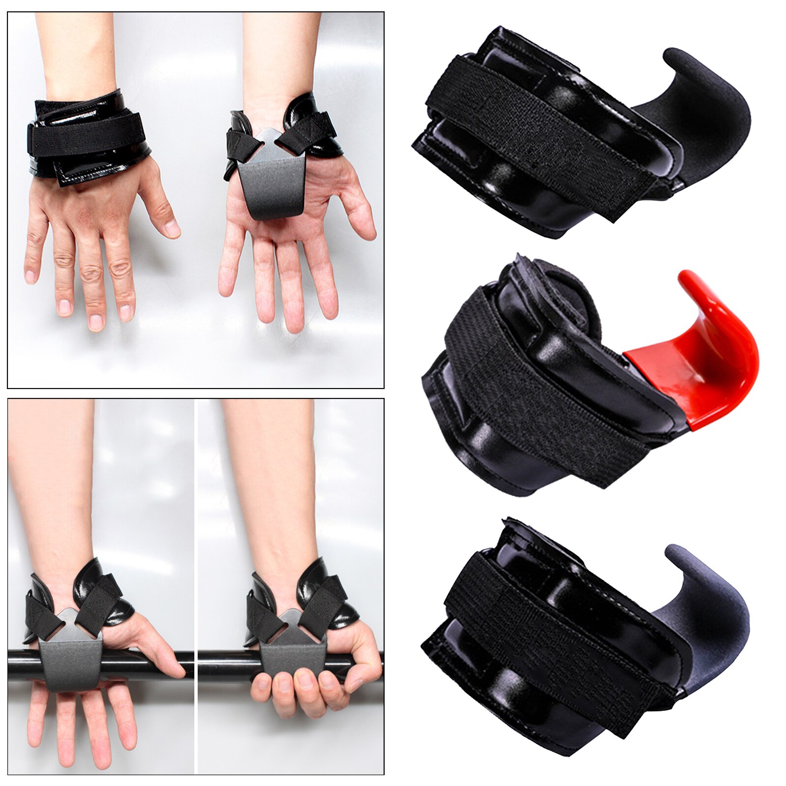 2 PCS Adjustable Steel Hook Grips Straps Weight Li... – Grandado