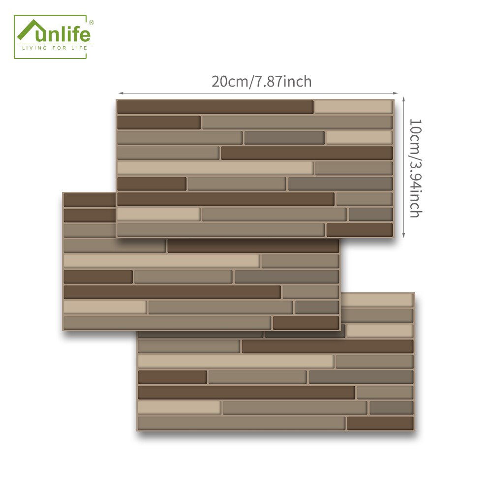 Funlife®20X10cm Bruin Mozaïek Muur Sticker Waterdi... – Grandado