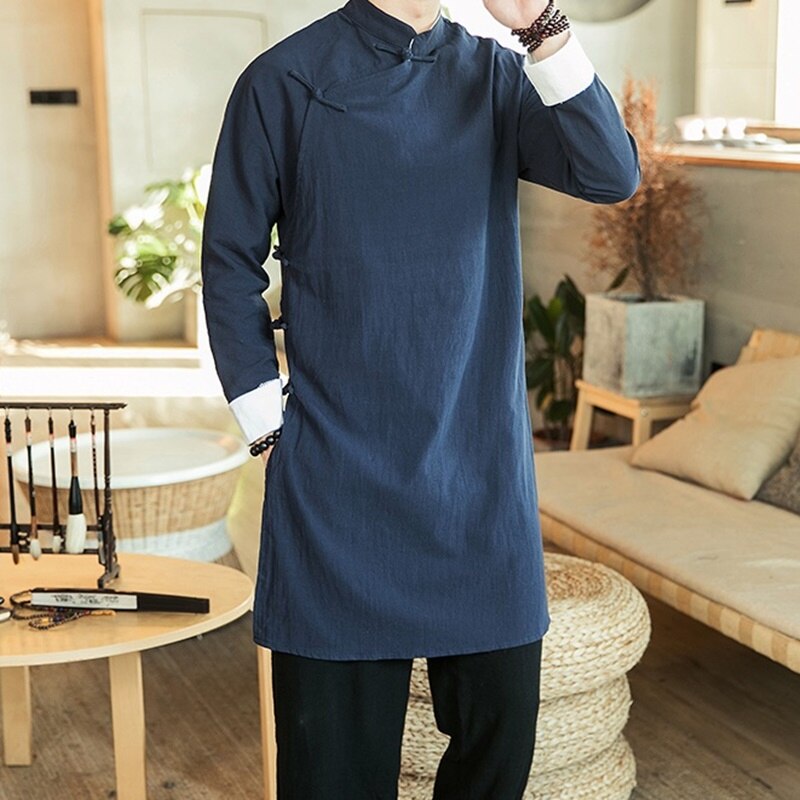 Men Chinese Traditional Cotton Linen Hanfu Shirts ... – Vicedeal