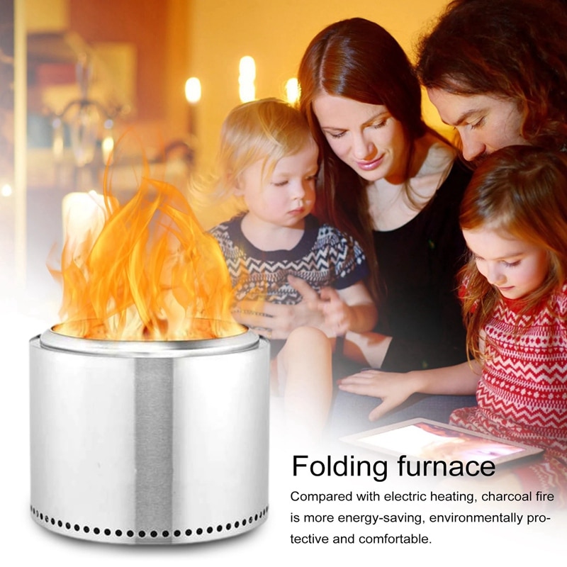 Home Silver Stainless Steel Folding Furnace Portab... – Vicedeal