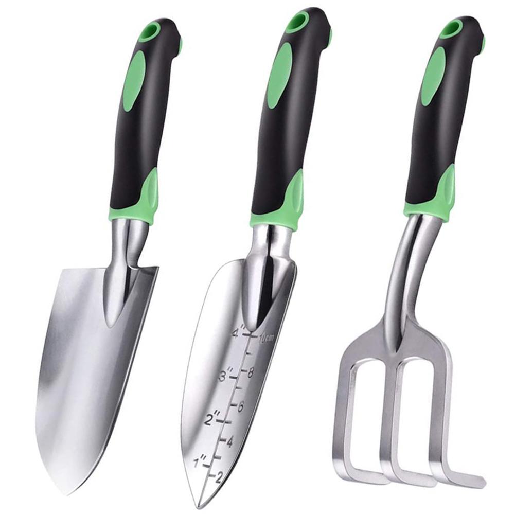 3 PCS Mini Metal Garden Handle Shovel Rake Set Wee... – Vicedeal