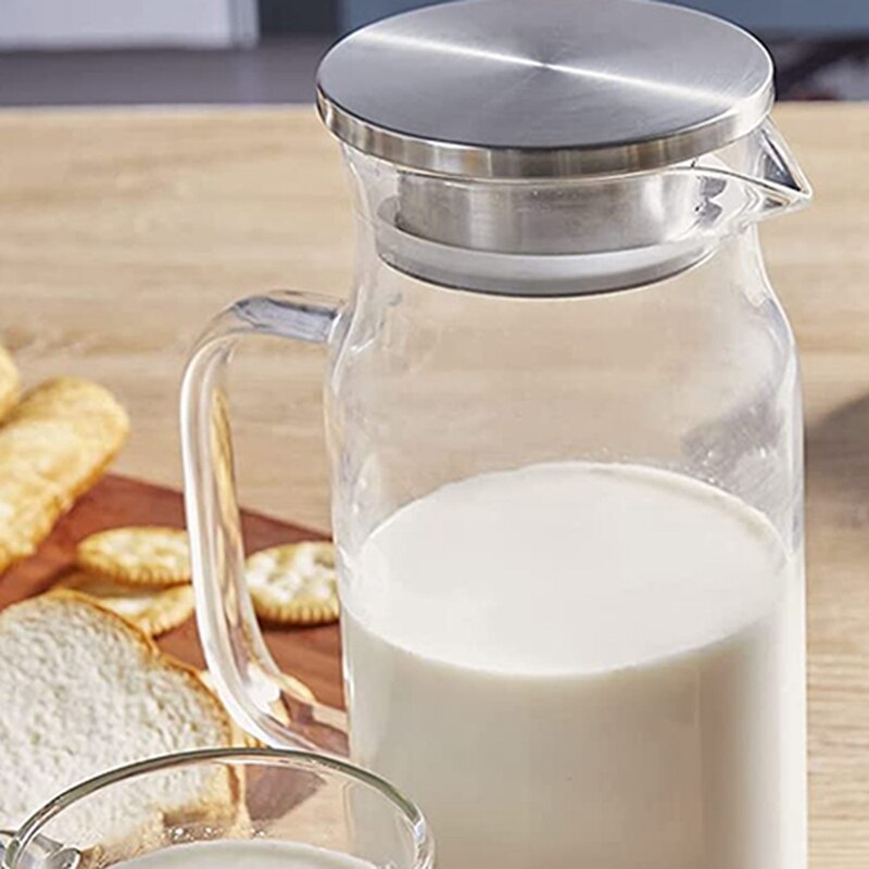 Glass Jug Refrigerator Carafe Glass Carafe with Li... – Vicedeal