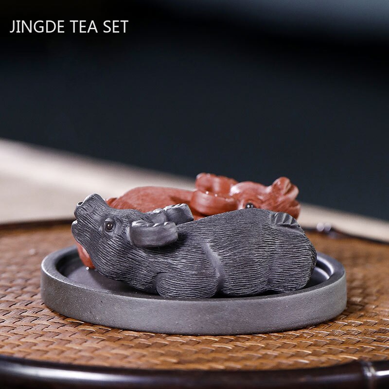 1 PCS Boutique Purple Clay Tea Pet Cattle Statue A... – Vicedeal