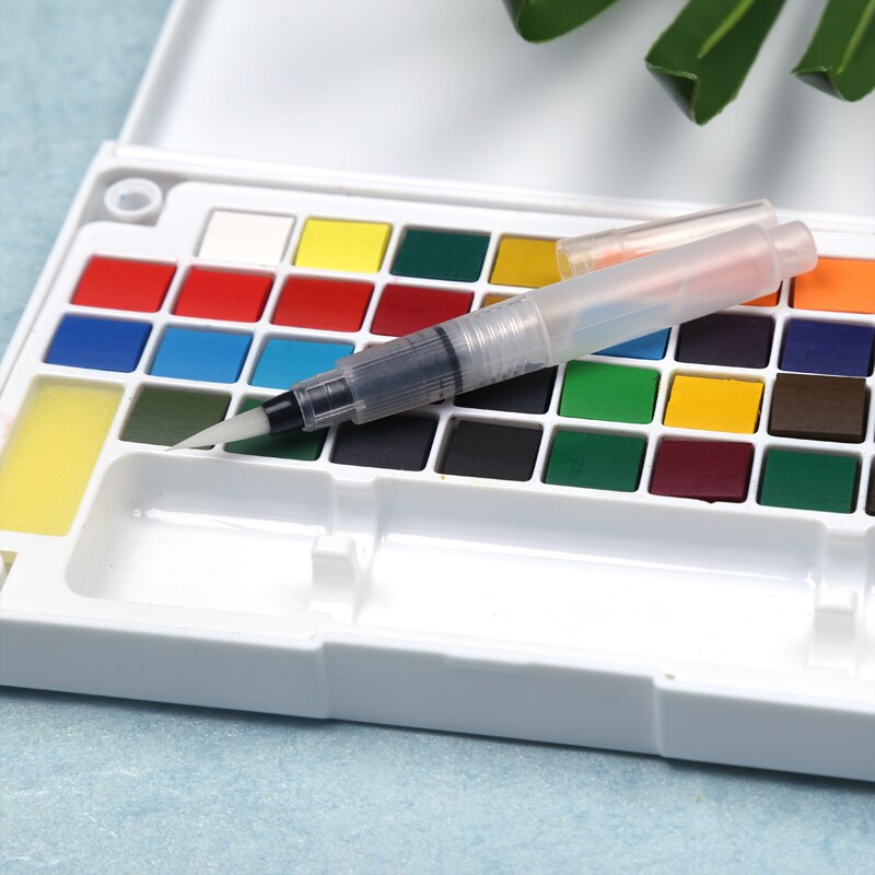 Portable Solid Watercolor Paint Set With Water Bru... – Grandado