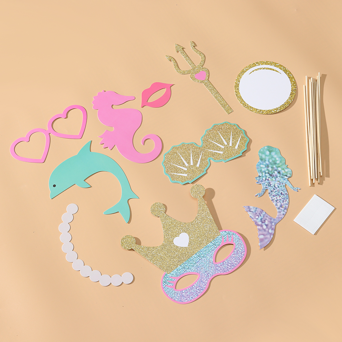 1 Set Photobooth Props Mermaid Photo Booth Props D... – Vicedeal