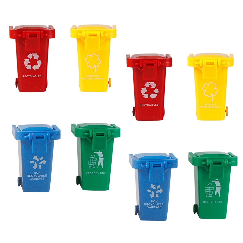 8pcs Kid Push Plastic Garbage Can Children Trash C... – Grandado