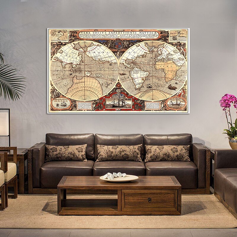 150*90cm The World Map Poster Non-woven Canvas Pai... – Grandado