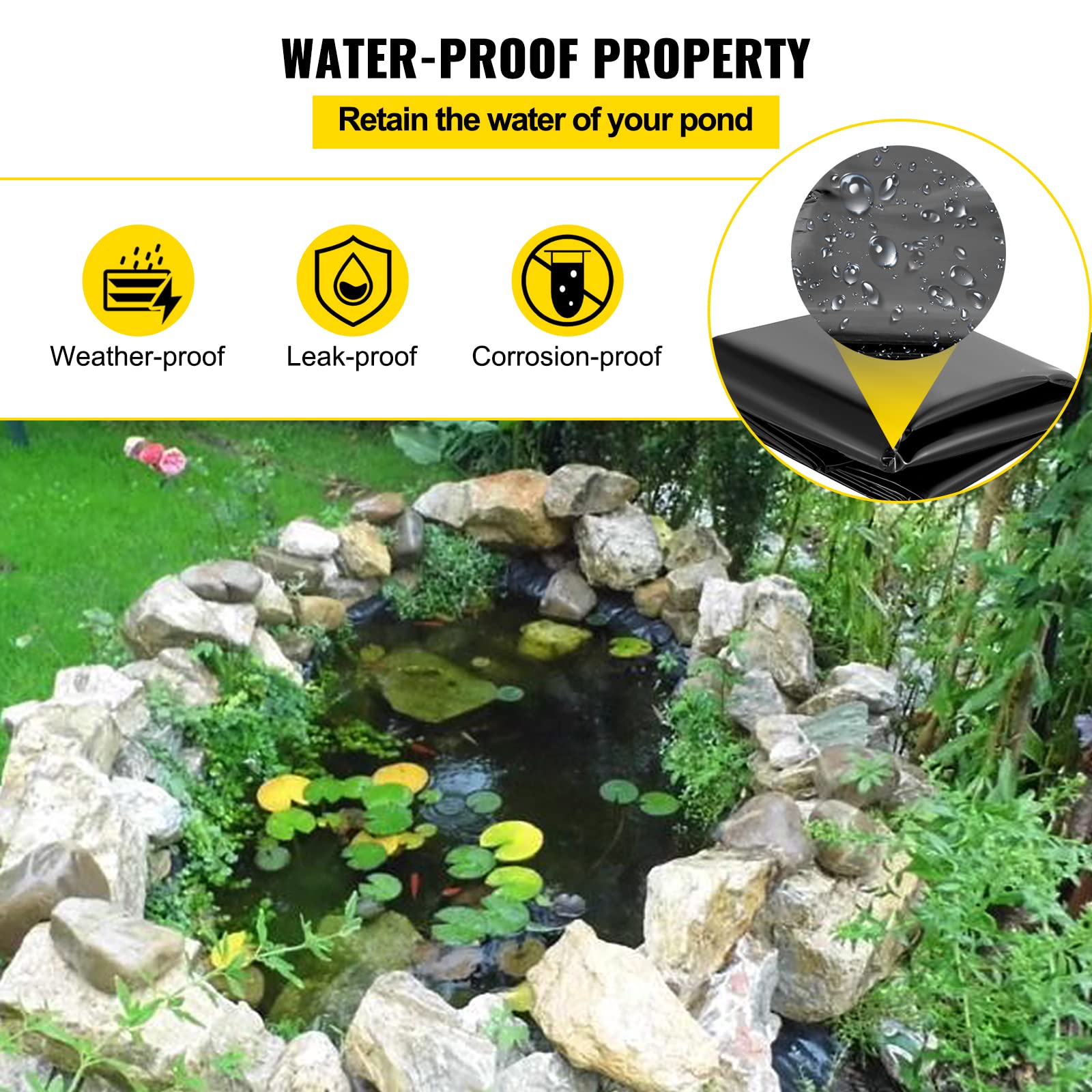 0.13mm HDPE Fish Pond Liner Garden Pond Landscapin... – Grandado
