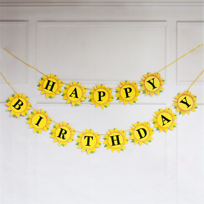 birthday decor sun flower happy birthday banner su... – Grandado