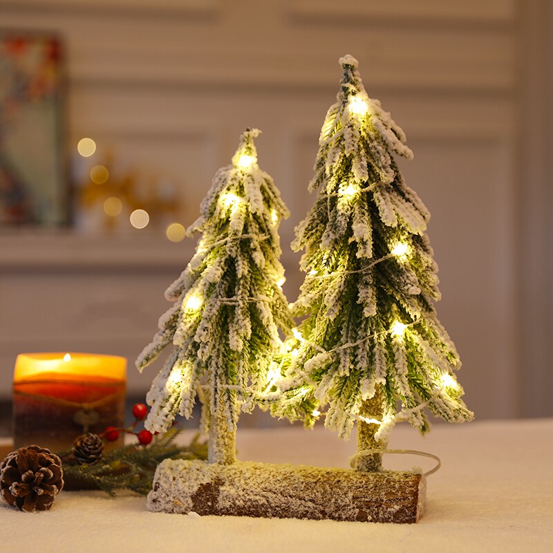 Artificial mini white luminous Christmas tree home... – Grandado