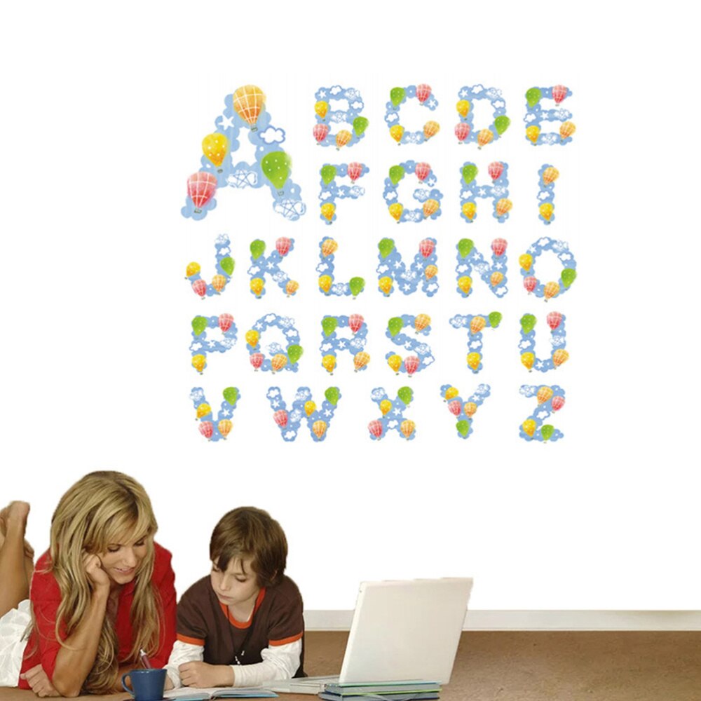 2 Sheets Cartoon Alphabet Wall Sticker Chic Wallpa... – Grandado