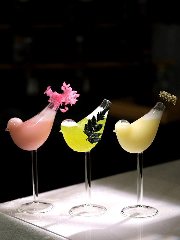 150ml Bird-shaped Cocktail Glasses Transparent Lea... – Grandado