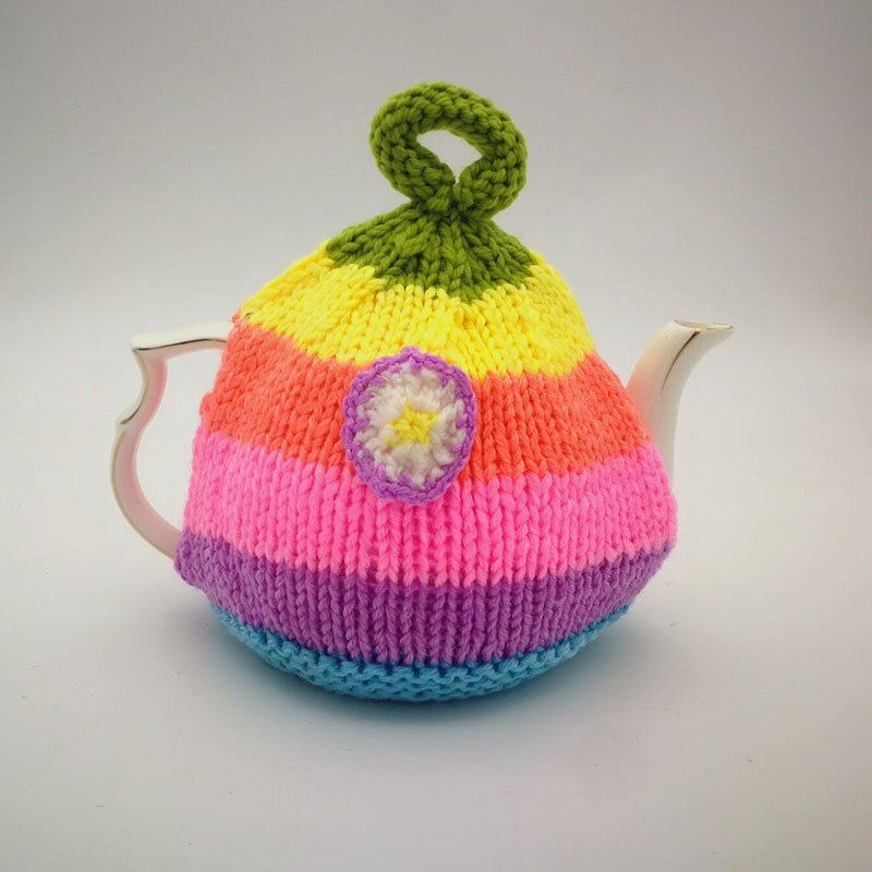 Colorful Hand Crochet Knitting Hats Floral Tea Cos... – Grandado