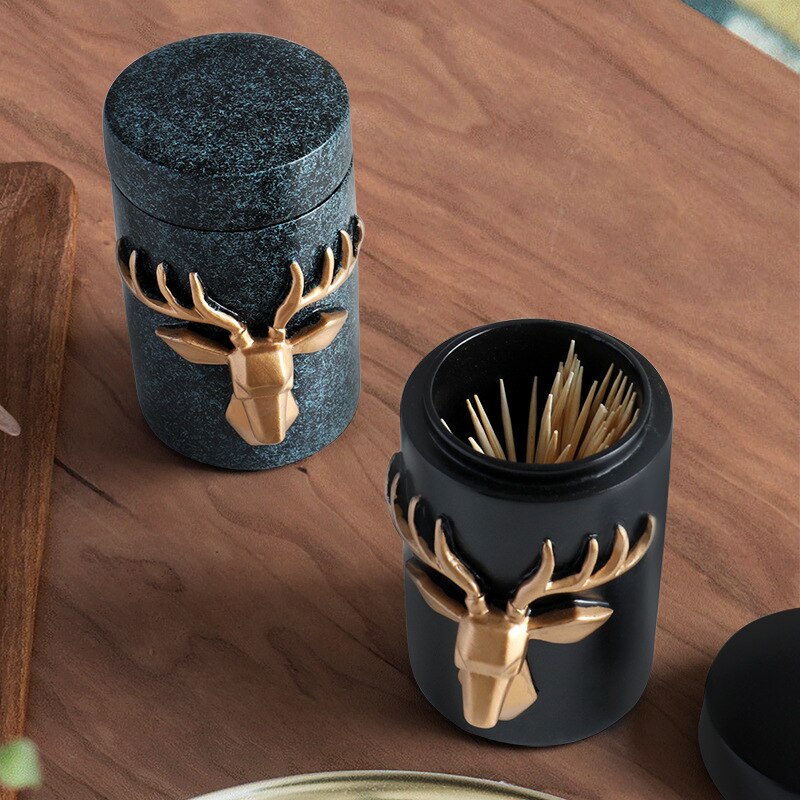 Deer Head Craft Toothpick Holder Tabel Storage Box... – Grandado