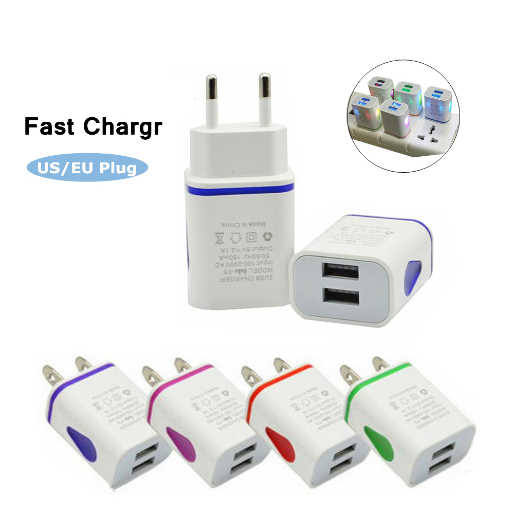 2.1A 5V LED Dual USB Wall Charger Home Reizen Adap... – Grandado