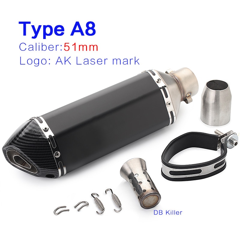 Universal 51MM Motorcycle Muffler Exhaust Pipe akr... – Grandado