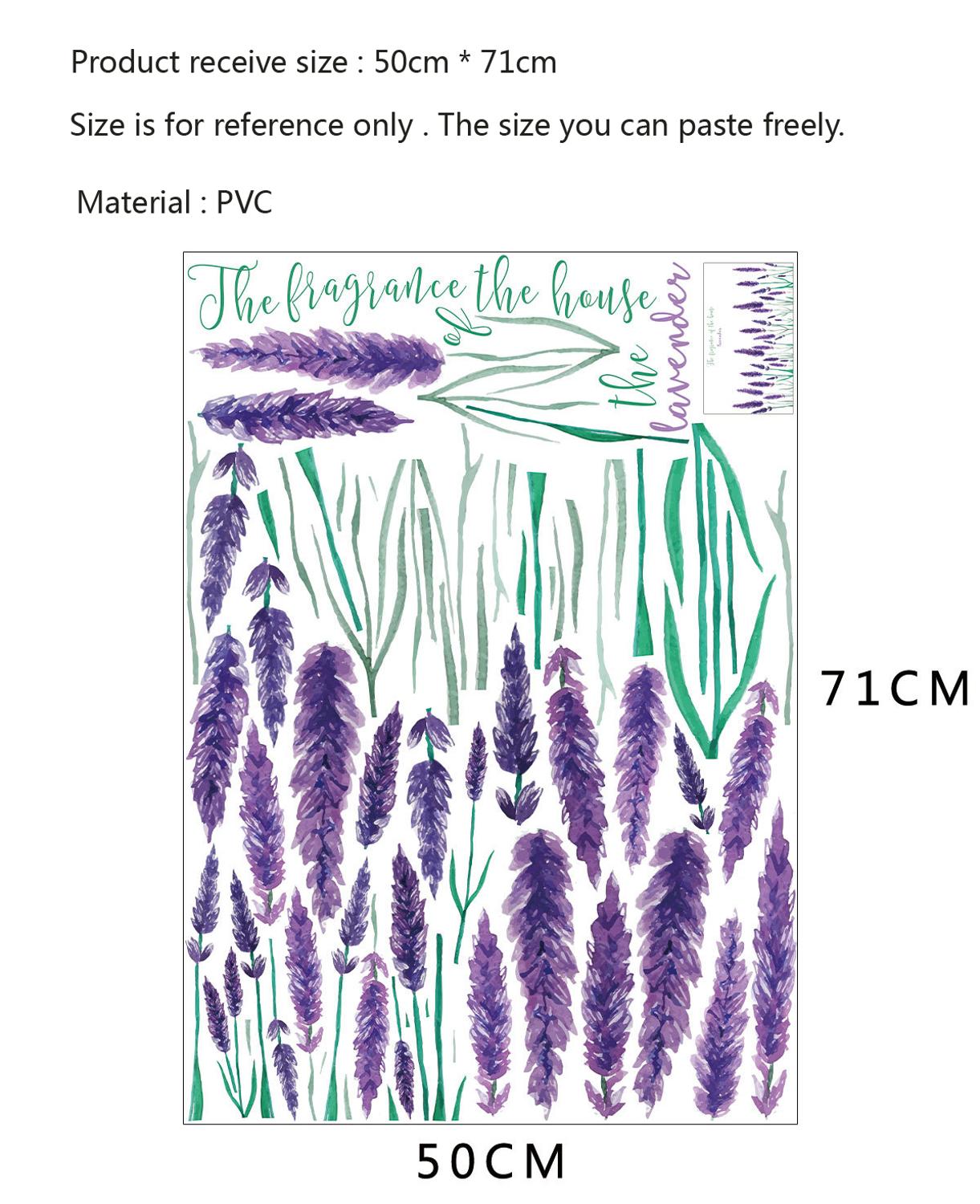 Purple Lavender Wall Sticker, Living Room Backgrou... – Grandado