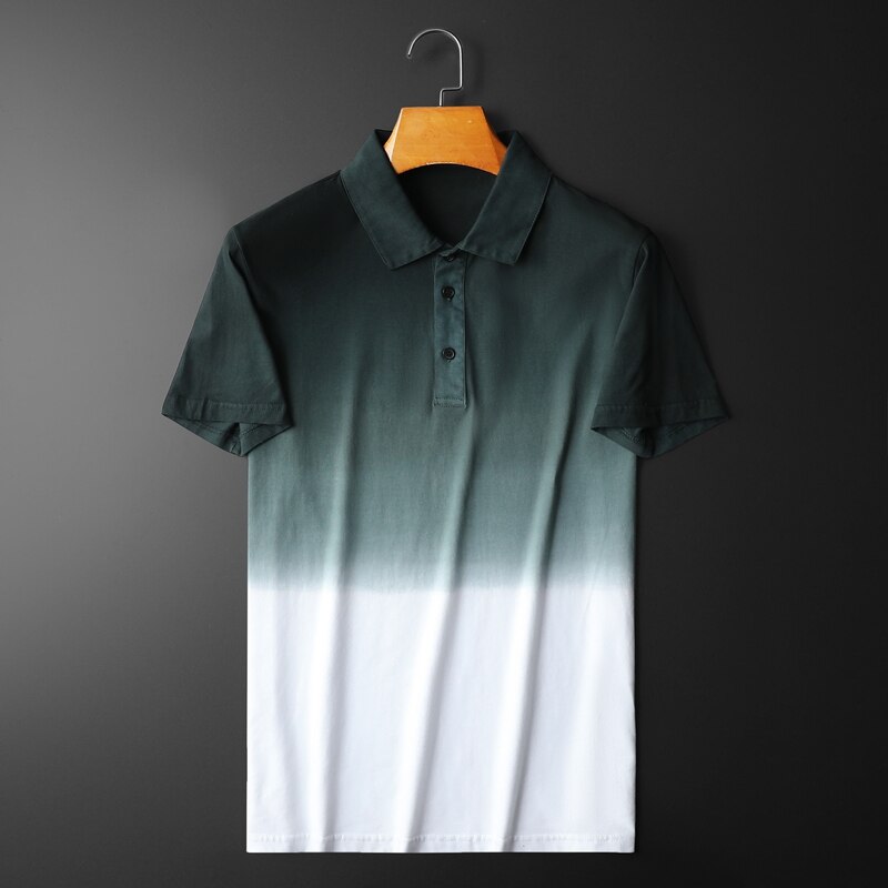 High Gradient Polo Shirts Men Short Sleeve Slim Po... – Grandado