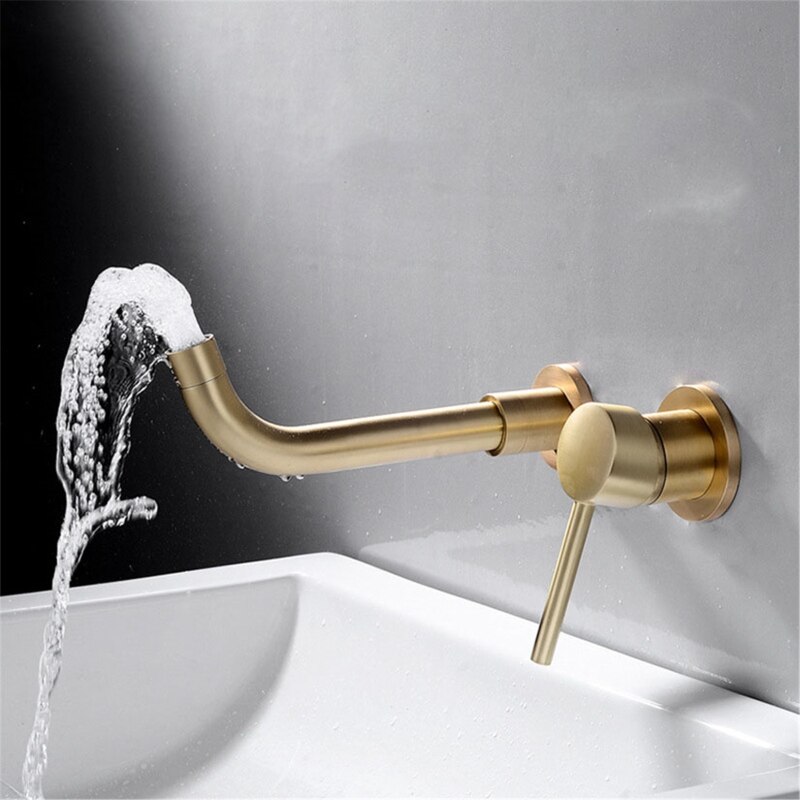 Modern Wall-Mount Mixer Tap Bathroom Sink Faucet S... – Vicedeal