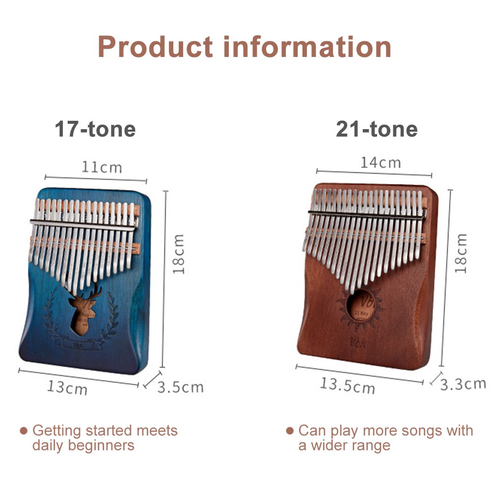 17 keys kalimba Rounded Edges integrated thumb pia... – Vicedeal