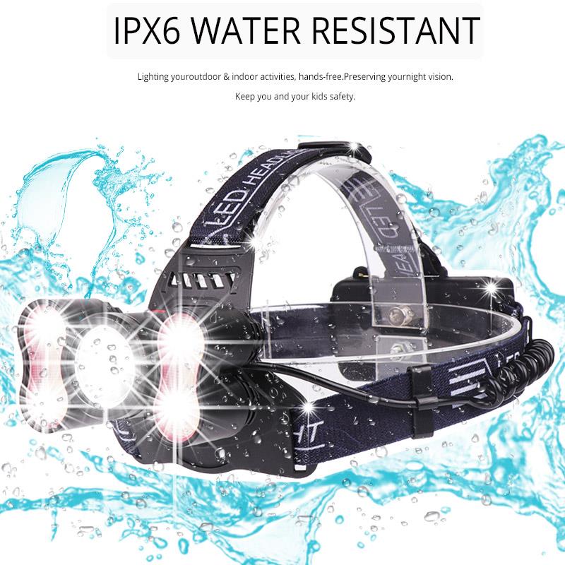 5000LM Ultra Bright LED Headlamp 5 LED Headlight 4... – Vicedeal