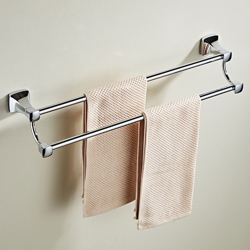 Stainless steel towel rack, towel rack, double thi... – Grandado