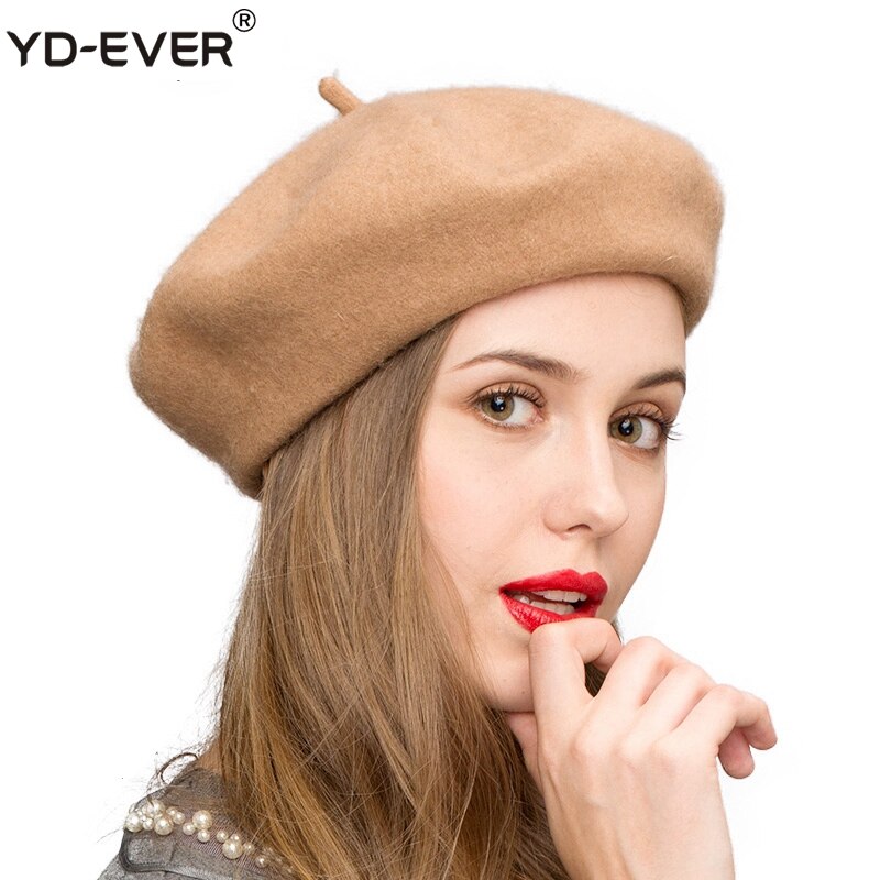 YD-EVER Winter Women Berets Cashmere Pink Beret Fe... – Vicedeal