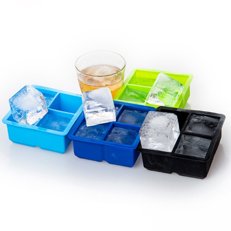 4 store firkantede isterninge maker silikone form ... – Vicedeal