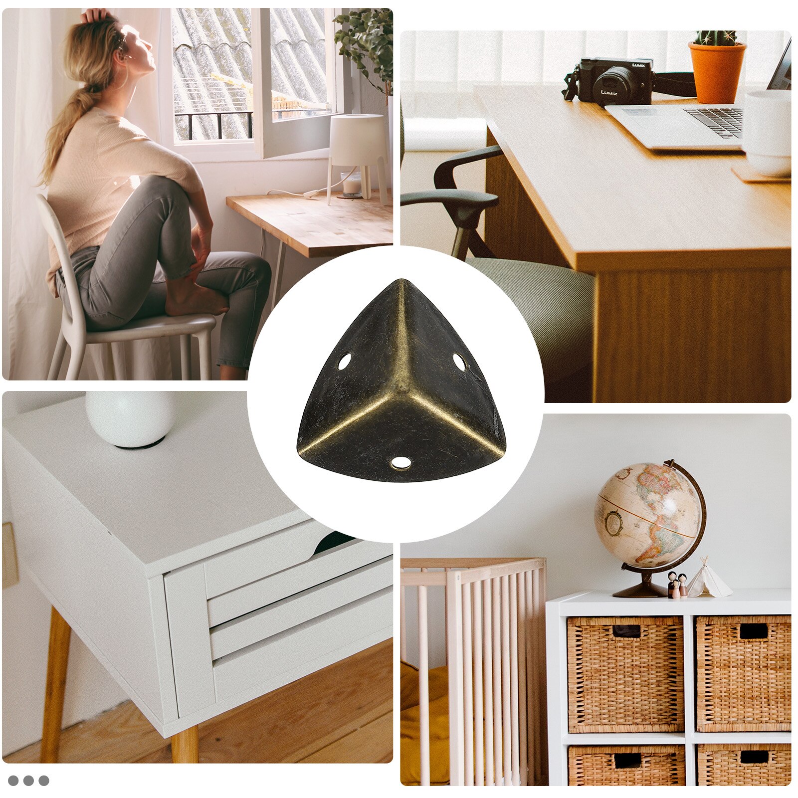 12pcs Wooden Box Triangle Corner Protector Metal C... – Grandado