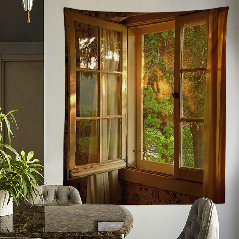 Window Scenery Tapestry Wall Hanging Teen Room Dec... – Grandado