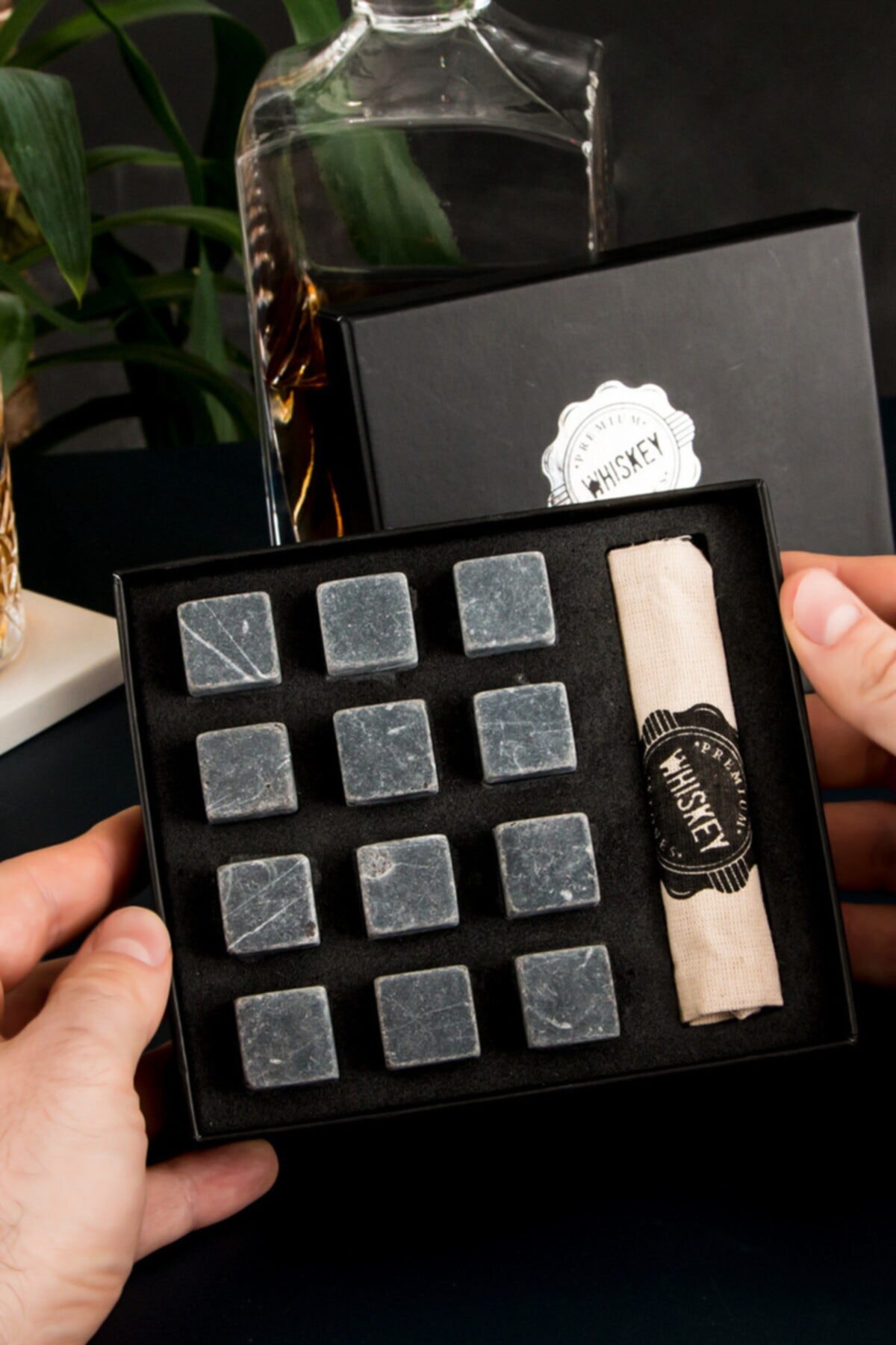12 Pieces Whiskey Drinks Cooling Stone Marble Set ... – Vicedeal