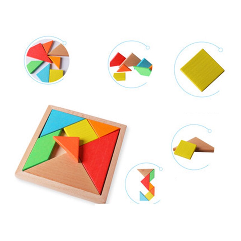Wooden Tangram 7 Piece Jigsaw Puzzle Toys For Chil... – Grandado