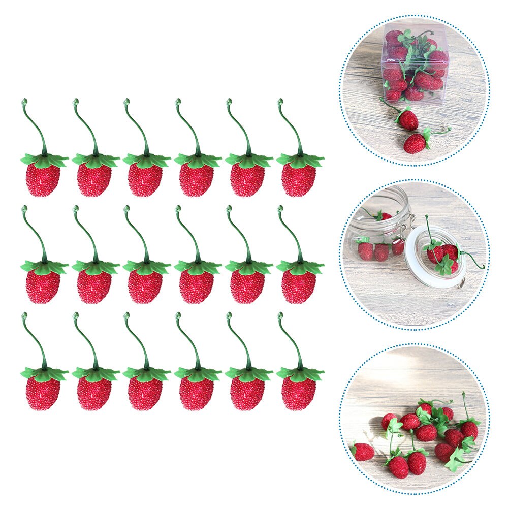 20pcs Simulation Strawberry Decors Strawberry Mode... – Grandado