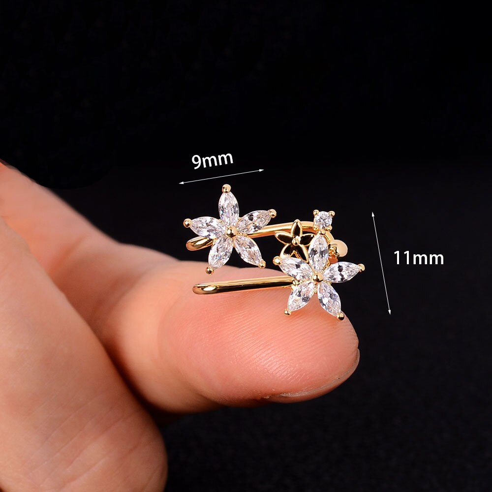 1PC Simple Single Ear Clip Sweet Cute Leaves Flowe... – Grandado