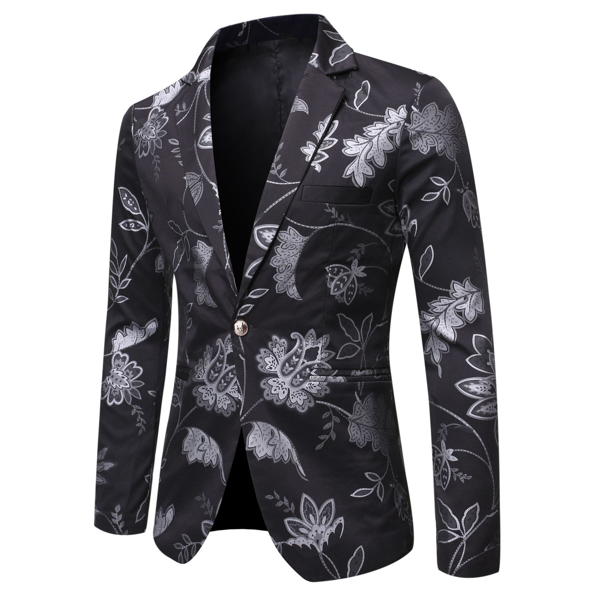 Men's Business Casual Printed Suit Host Singer Sta... – Vicedeal