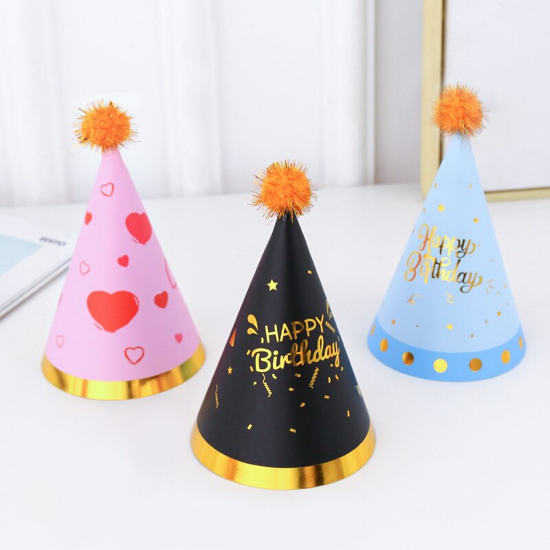 Birthday party hat gilt rim happy birthday birthda... – Grandado