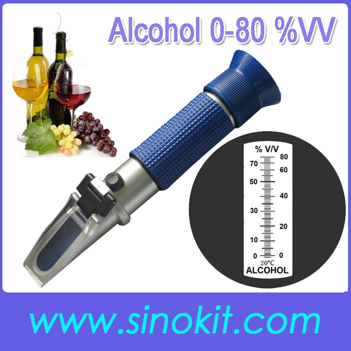0-80% VV Alcohol concentratie Refractometer Bluek ... – Grandado