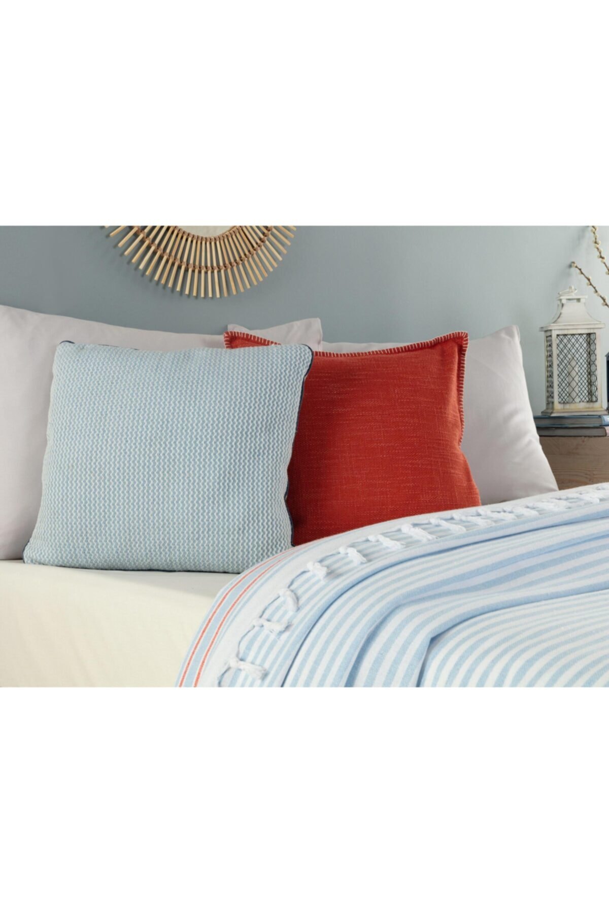 Double Washed Pique - Blue-White 100% Cotton Pique... – Grandado