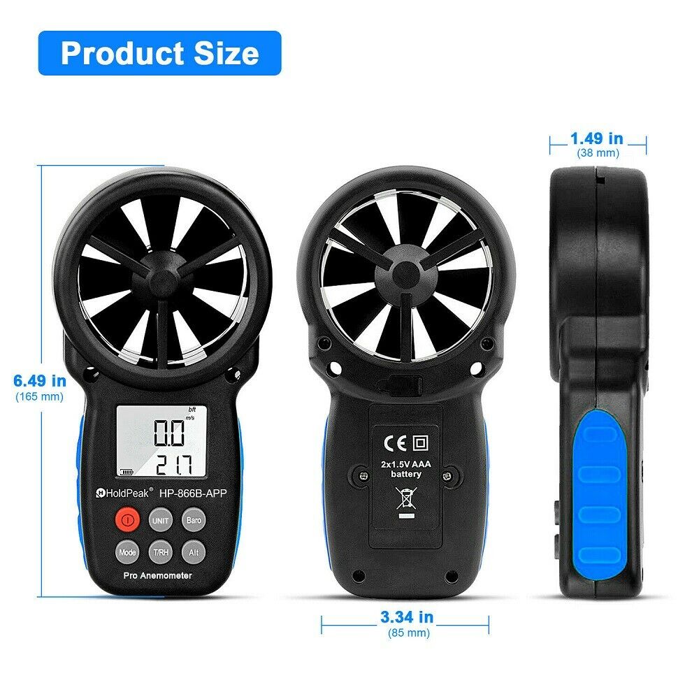 Digital Anemometer Gauge,Smart APP Control & Recor... – Grandado