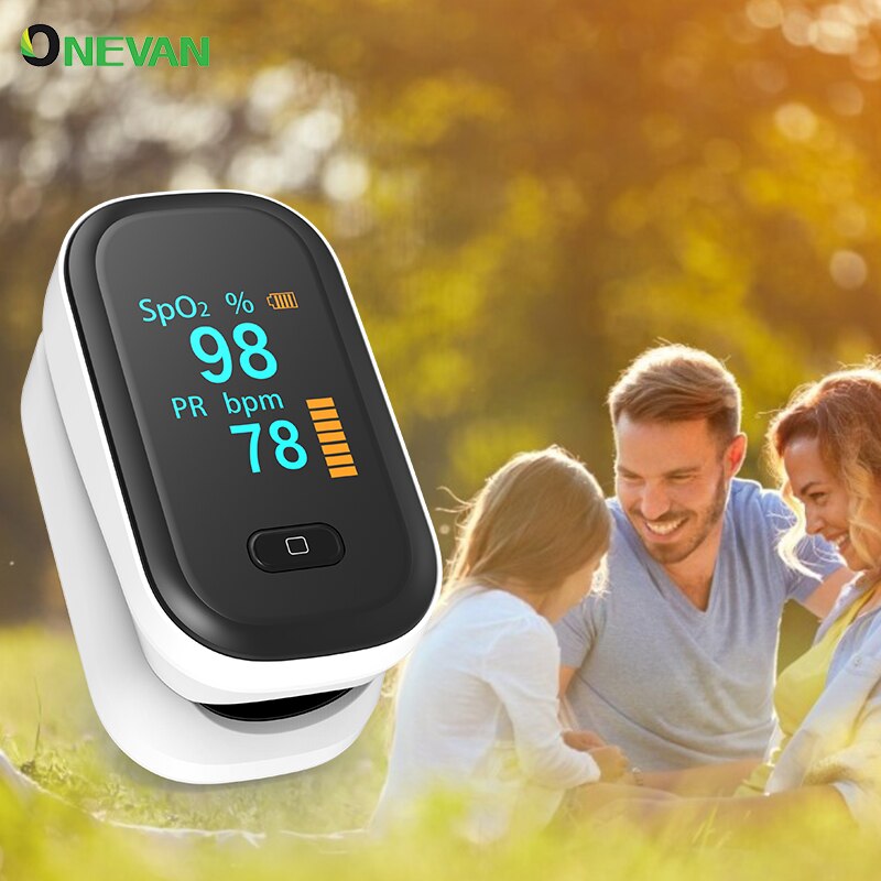 Portable Pulse Oximeter Finger Oximetro De Dedo OLED Blood Oxygen Heart ...