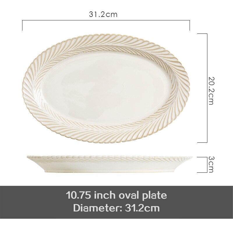 Nordic Ceramic Plate Steak Food Plate Tableware Ri... – Grandado