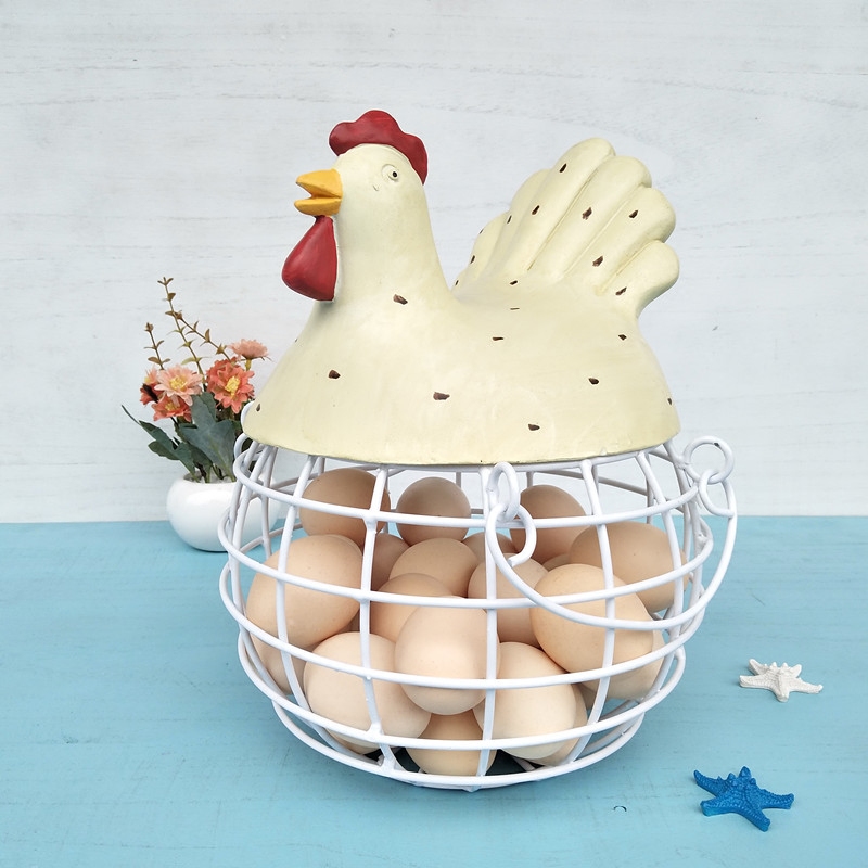 Ceramic Iron Egg Storage Basket Snack Fruit Basket... – Vicedeal