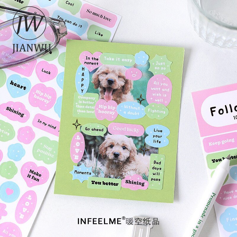 JIANWU 1 Pcs INS Style Label Journal Stickers Cute... – Grandado
