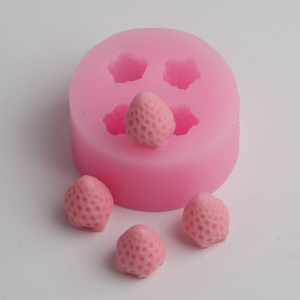 Cute 3D Strawberry Silicone Mold Fruit Mold Cake D... – Grandado
