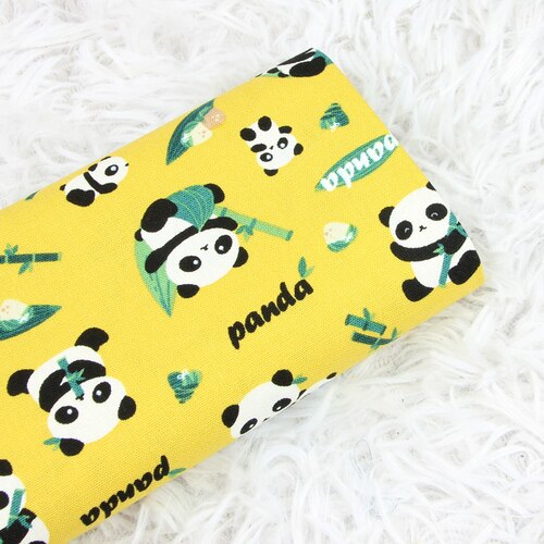 110x45cm Thick cotton fabric by Yard Animal Panda ... – Grandado