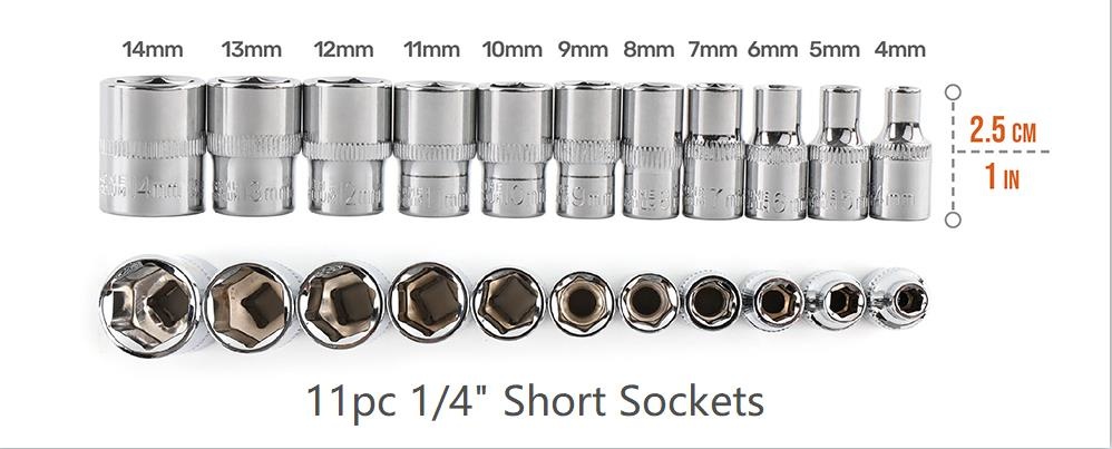Hi-Spec 1/4 "Drive Socket Set 4Mm-14Mm Lange ... – Grandado