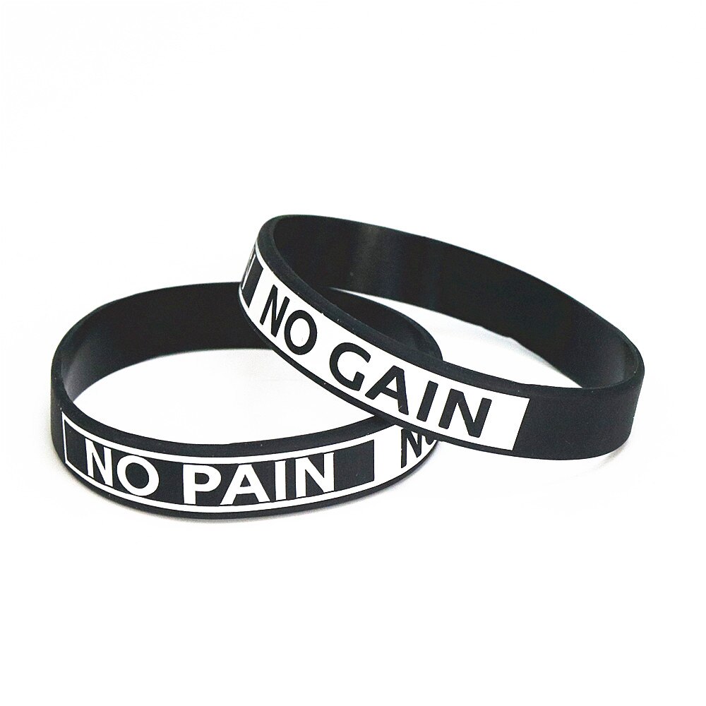 1PC Silicone Bracelet Motto NO PAIN NO GAIN Silico... – Grandado